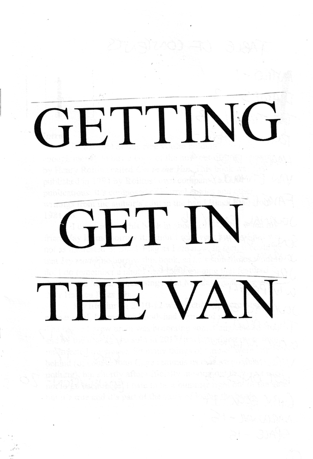 Getting Get in the Van - MAXIMUM ROCKNROLL
